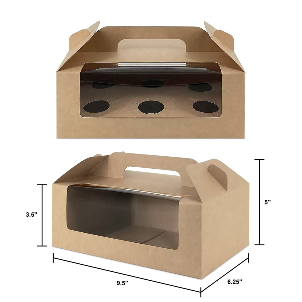 L-Shaped Window Cupcake Box with Handle [6 Cavity] — Store Age