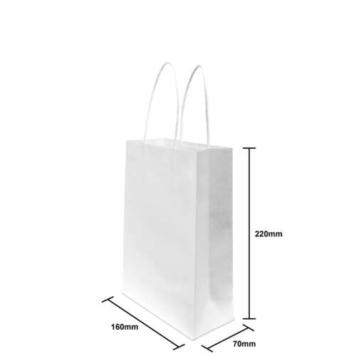 White Kraft Paper Bag with Twisted Handle [XXS Size] » Store Age