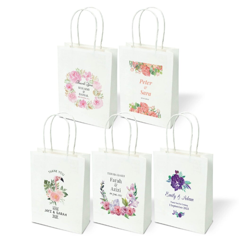Custom Printing Gift Bags for wedding party and events in Malaysia